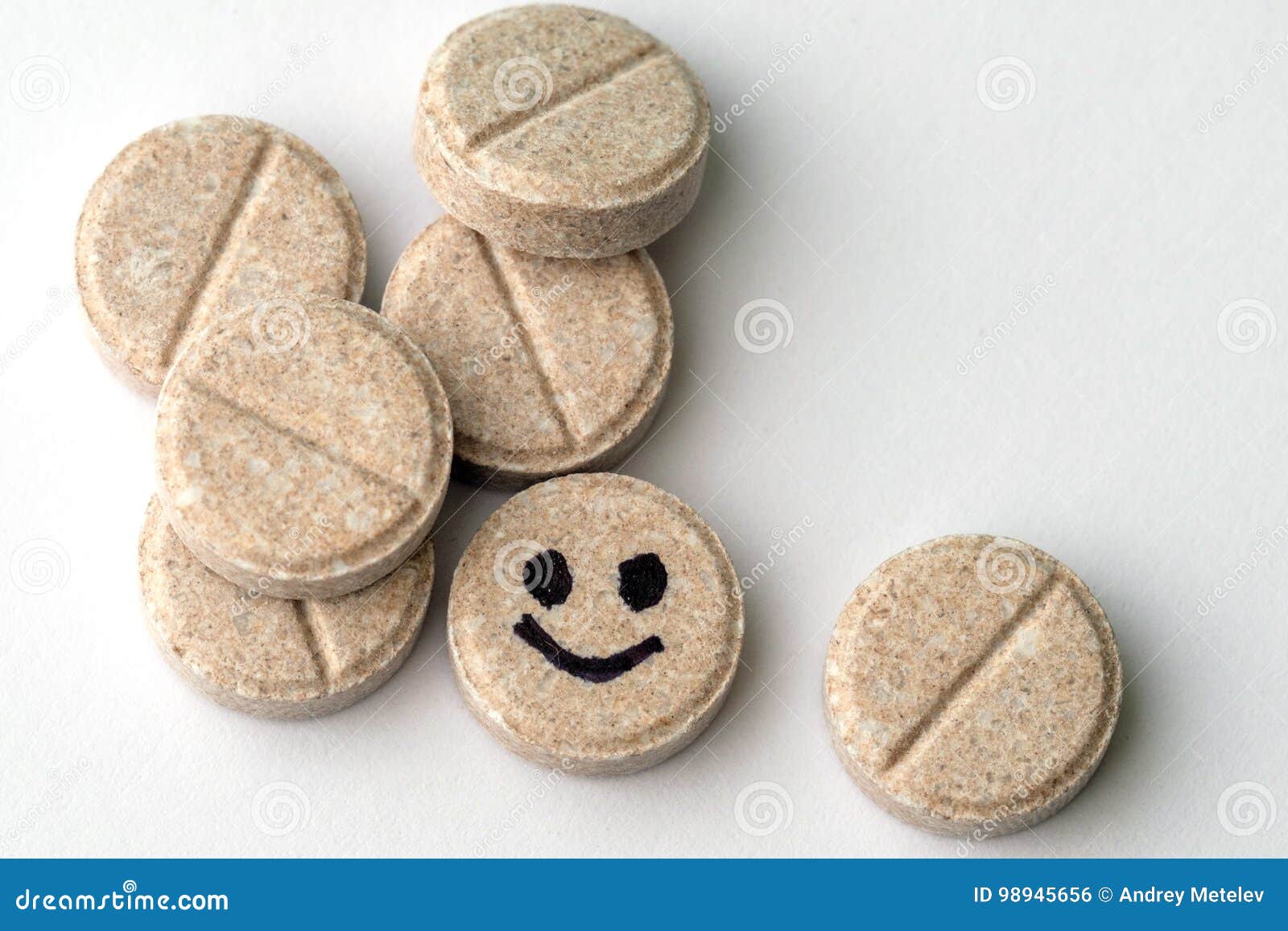 Pharmaceutical Tablet with a Smile Face Stock Photo - Image of ...