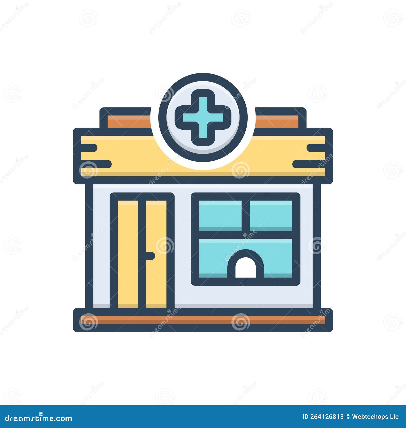 Color Illustration Icon for Pharmacies, Dispensary and Drugstore Stock ...