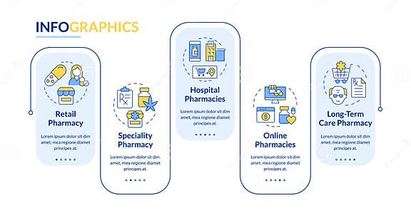 Pharmacies Rectangle Infographic Template Stock Illustration ...