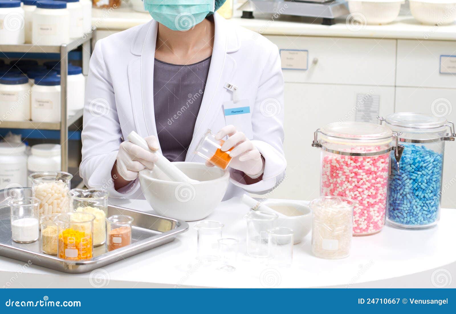 Pharmacist stock image. Image of pharmaceuticals, powder - 24710667