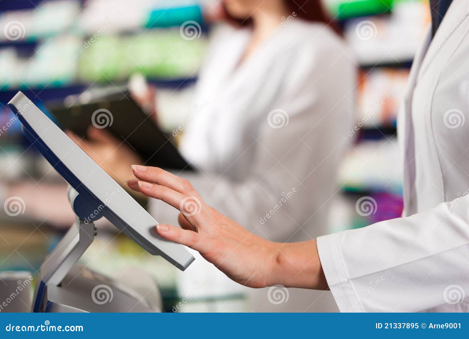 Pharmacist with Assistant in Pharmacy Stock Image - Image of employer ...