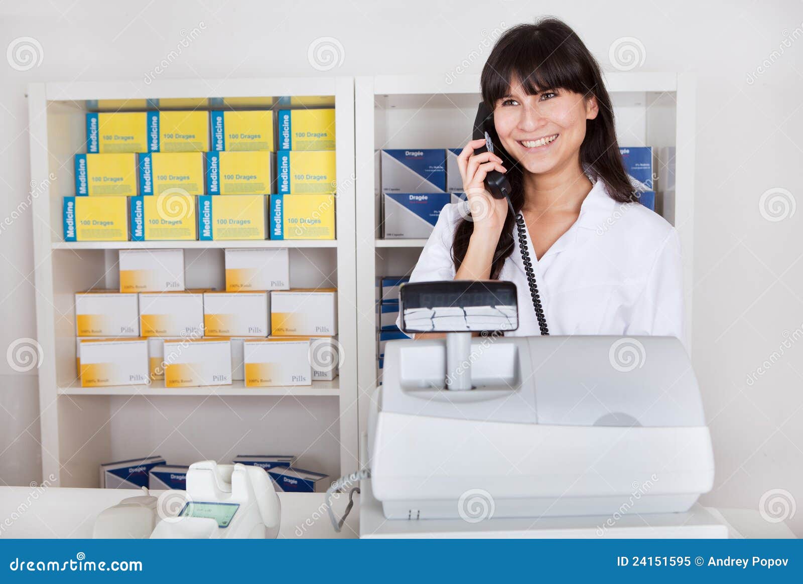 Pharmacist Calling on the Phone Stock Image - Image of assistance ...