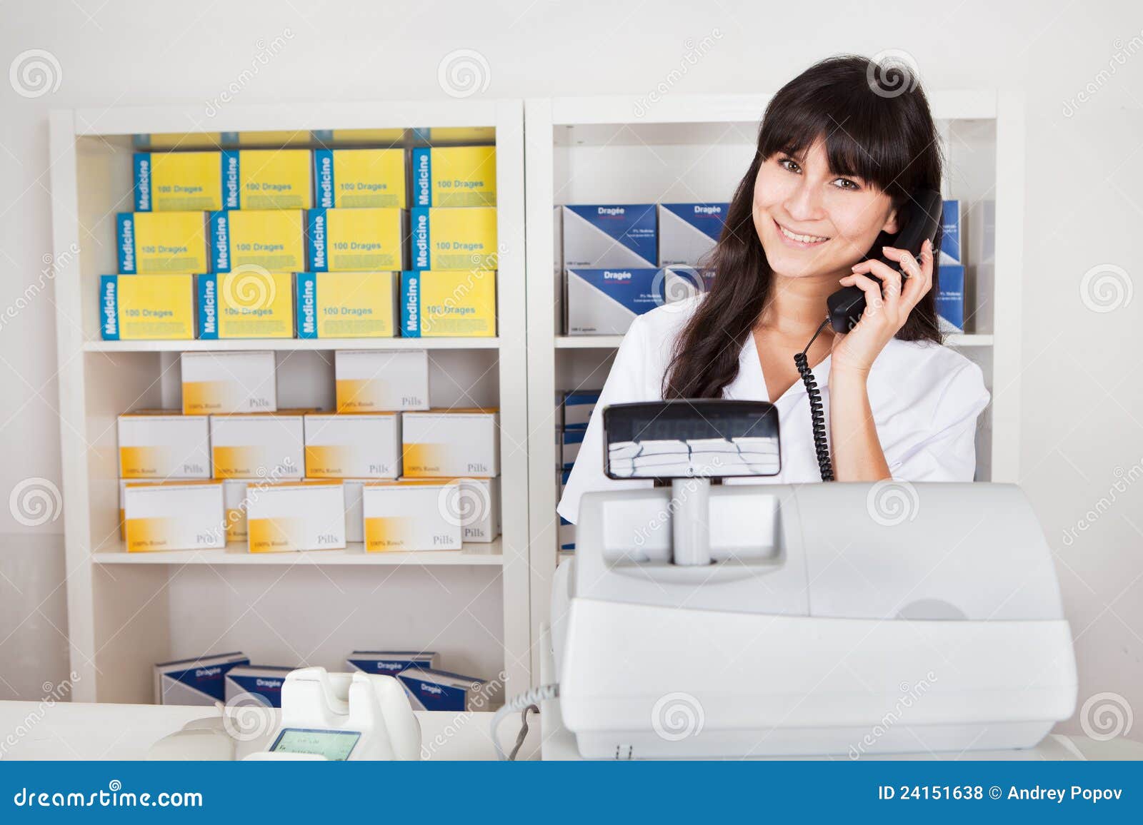 Pharmacist Calling on the Phone Stock Photo - Image of healthcare ...