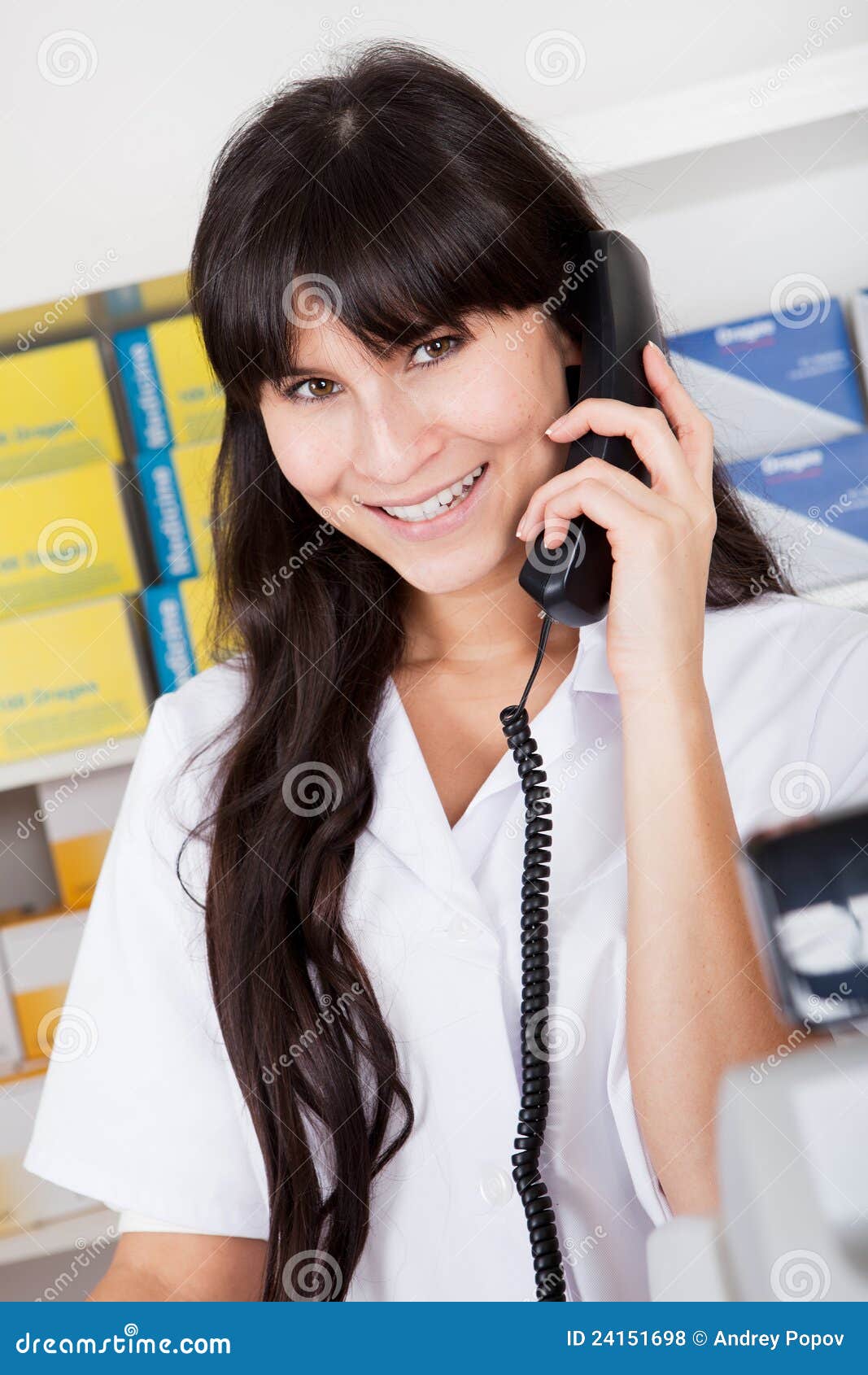 Pharmacist Calling on the Phone Stock Photo - Image of pharmacy ...