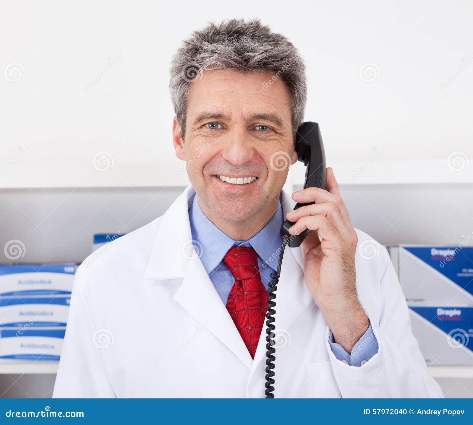 Pharmacist Calling on the Phone Stock Photo - Image of communication ...