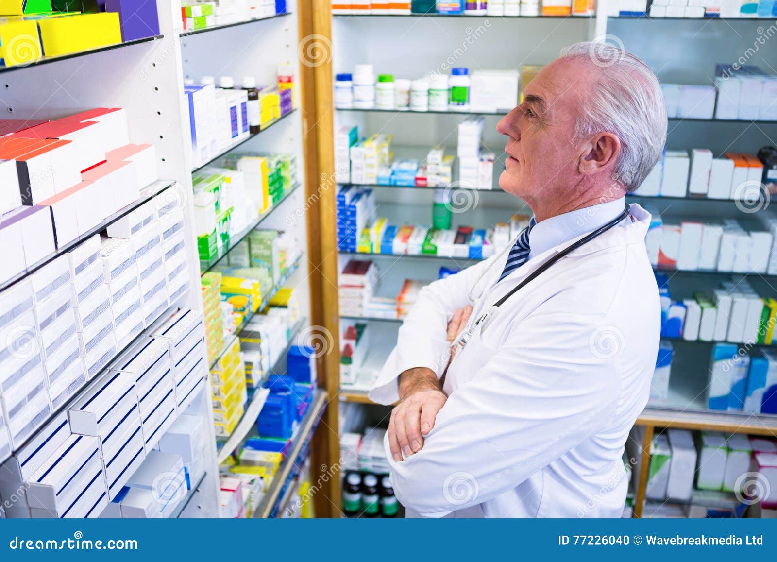 Pharmacist Checking Medicines in Pharmacy Stock Photo - Image of ...