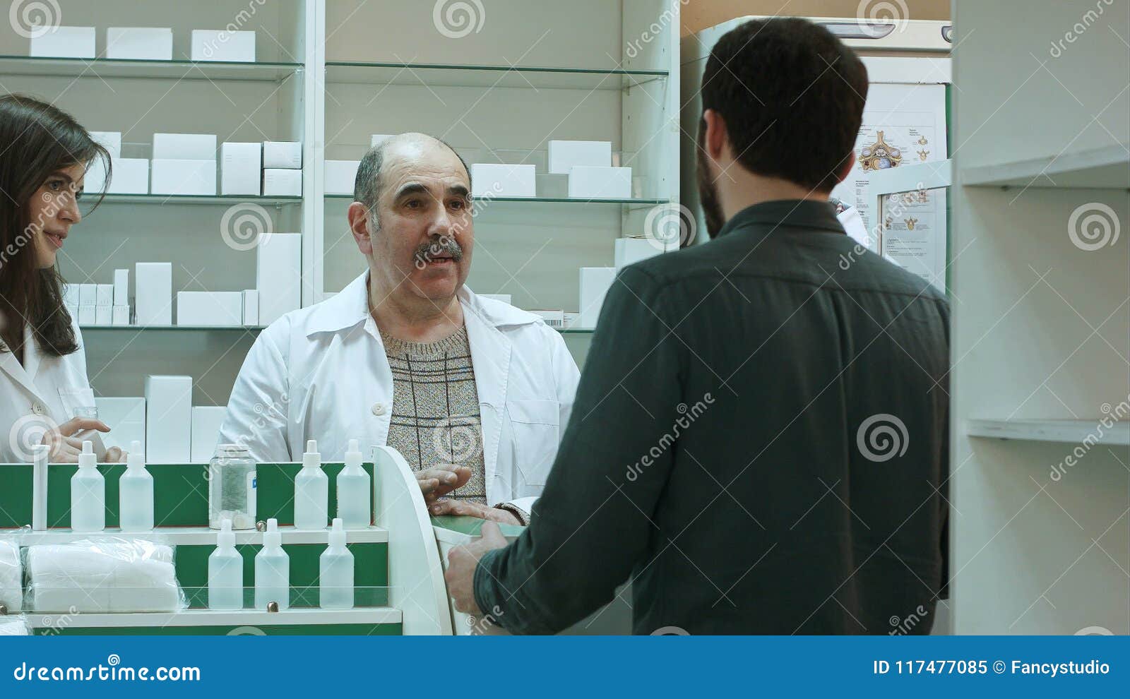 Pharmacist and Client Have Conflict and Try To Solve the Problem at ...