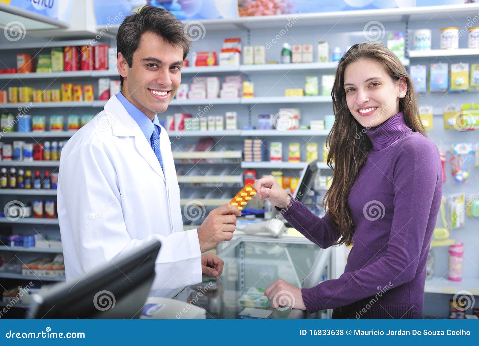 Pharmacist and Client at Pharmacy Stock Photo - Image of expertise ...
