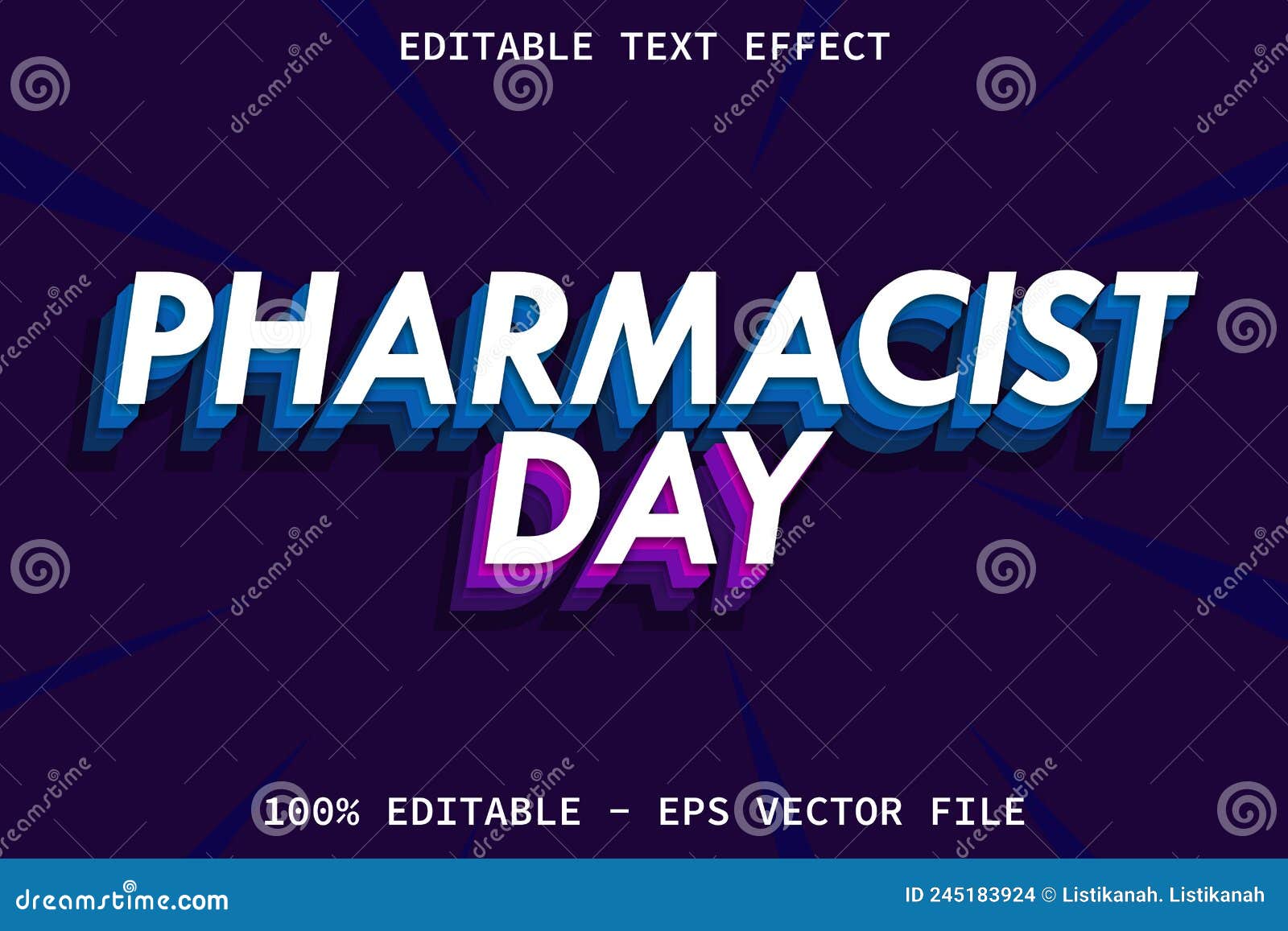 Pharmacist Day with Modern Style Editable Text Effect Stock Vector ...