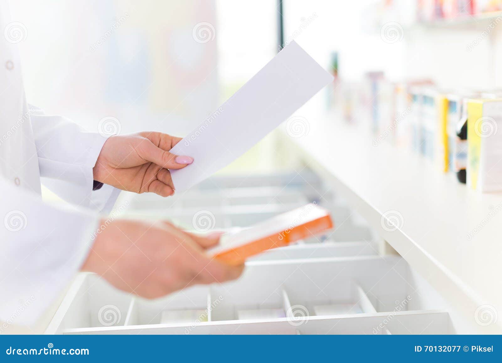 Pharmacist Filling Prescription Stock Image - Image of filling ...