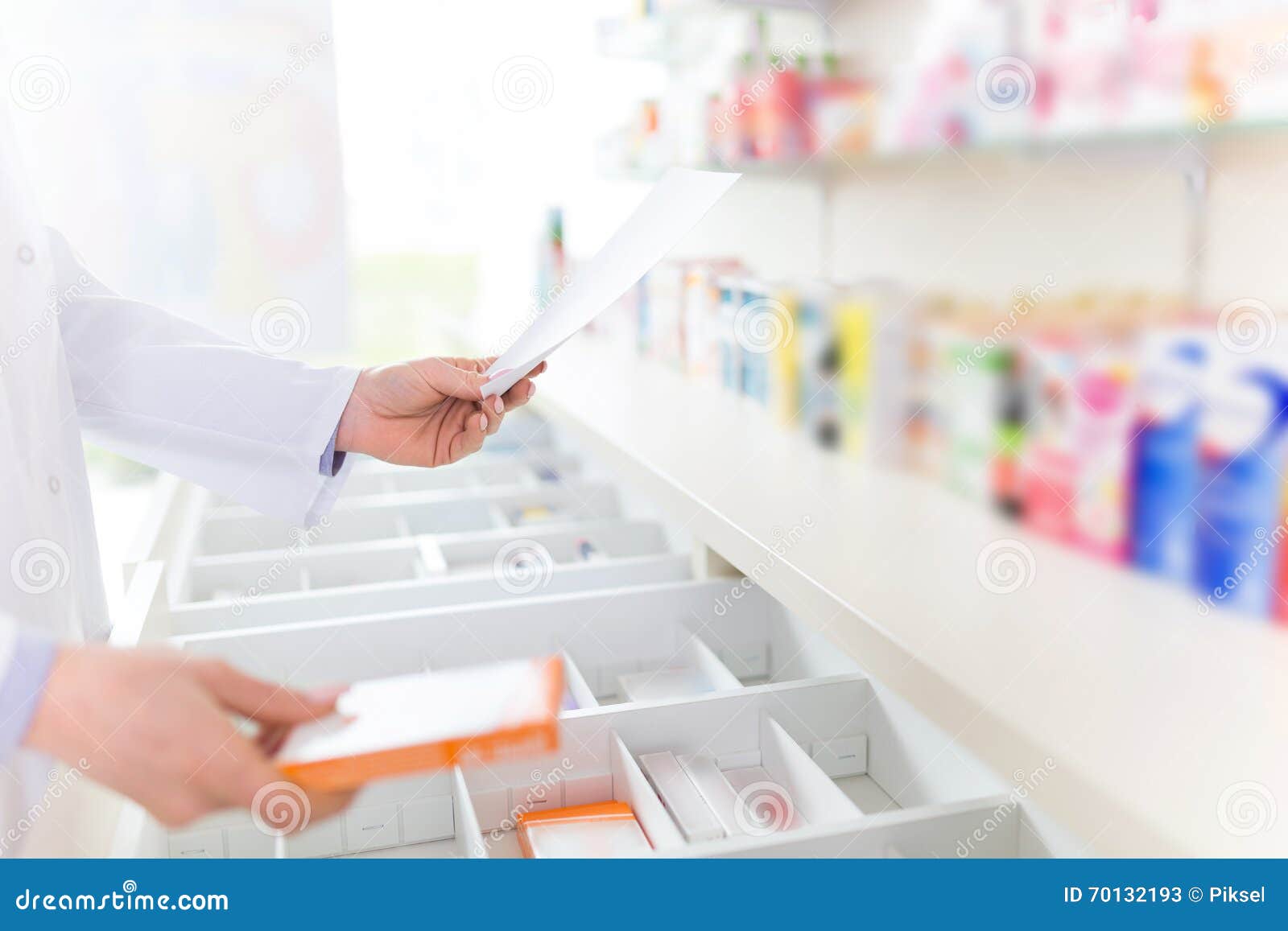 Pharmacist Filling Prescription Stock Image - Image of medicament, drug ...