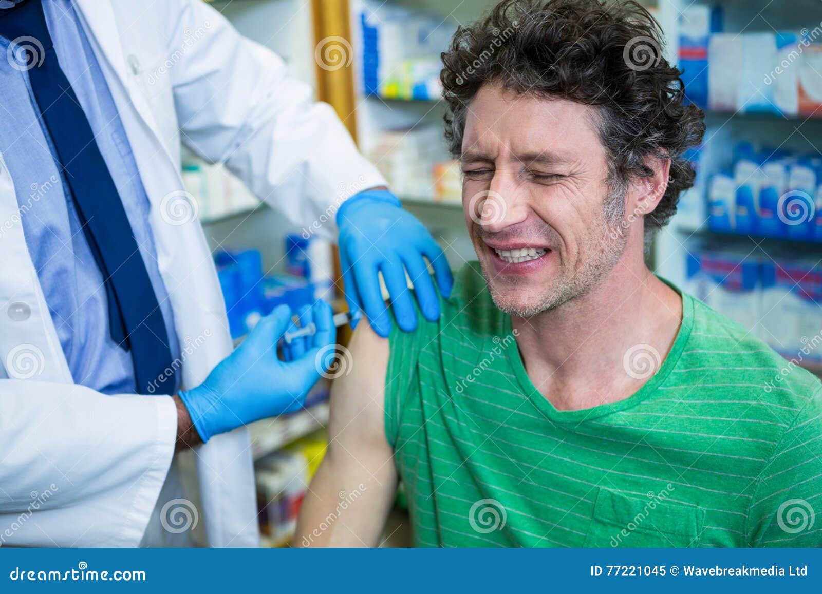 Pharmacist Giving Injection To Patient Stock Image - Image of ...