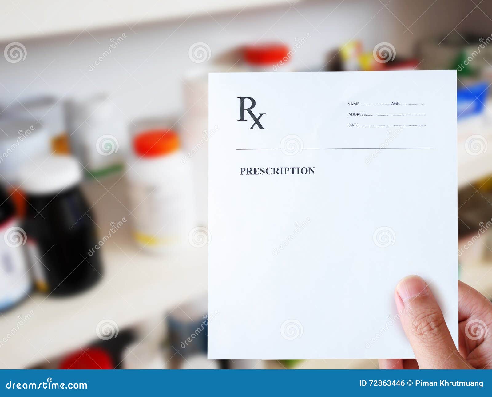 Pharmacist Hand with Prescription Paper Stock Photo - Image of chemist ...