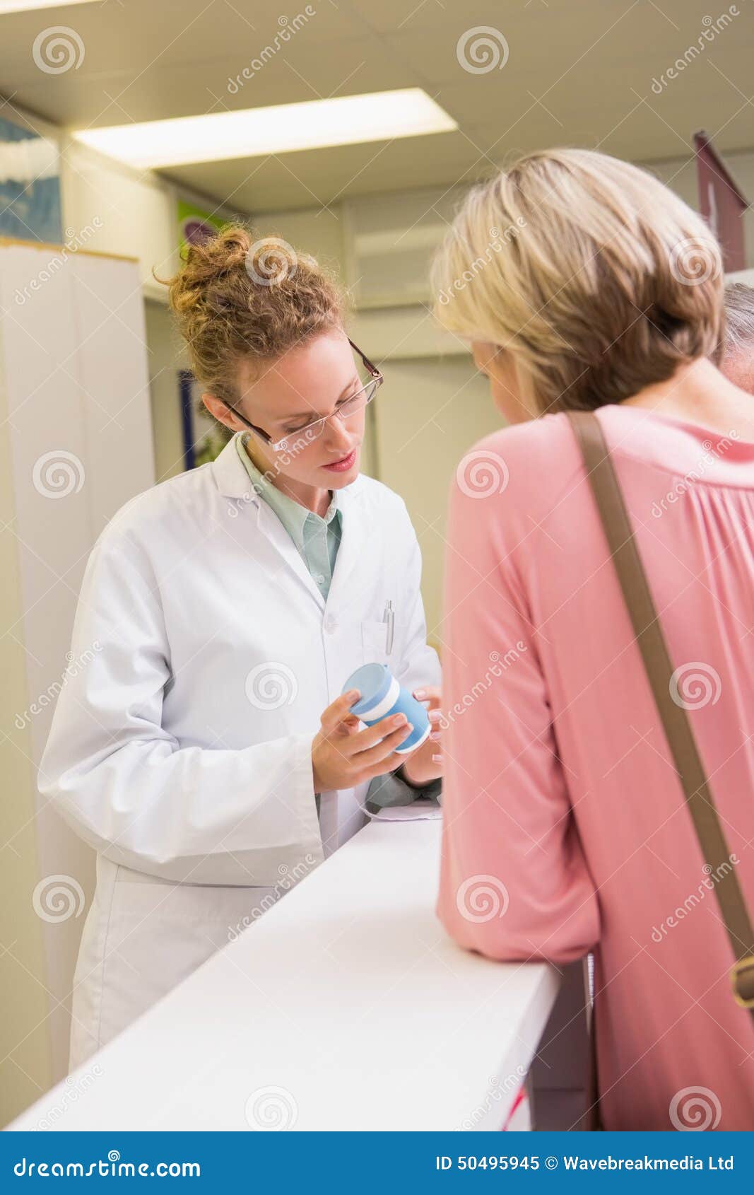 Pharmacist and Her Customer Talking about Medication Stock Image ...