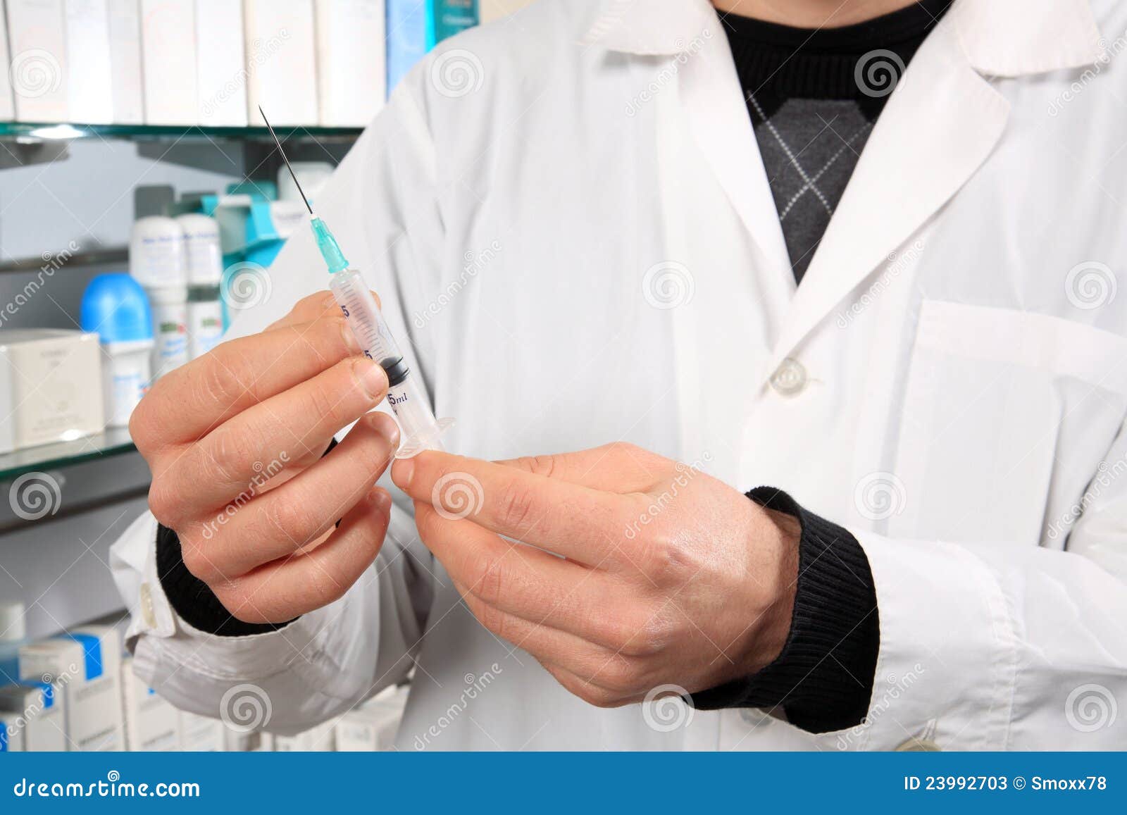 Pharmacist Holding Injection Stock Image - Image of healthy, adult ...
