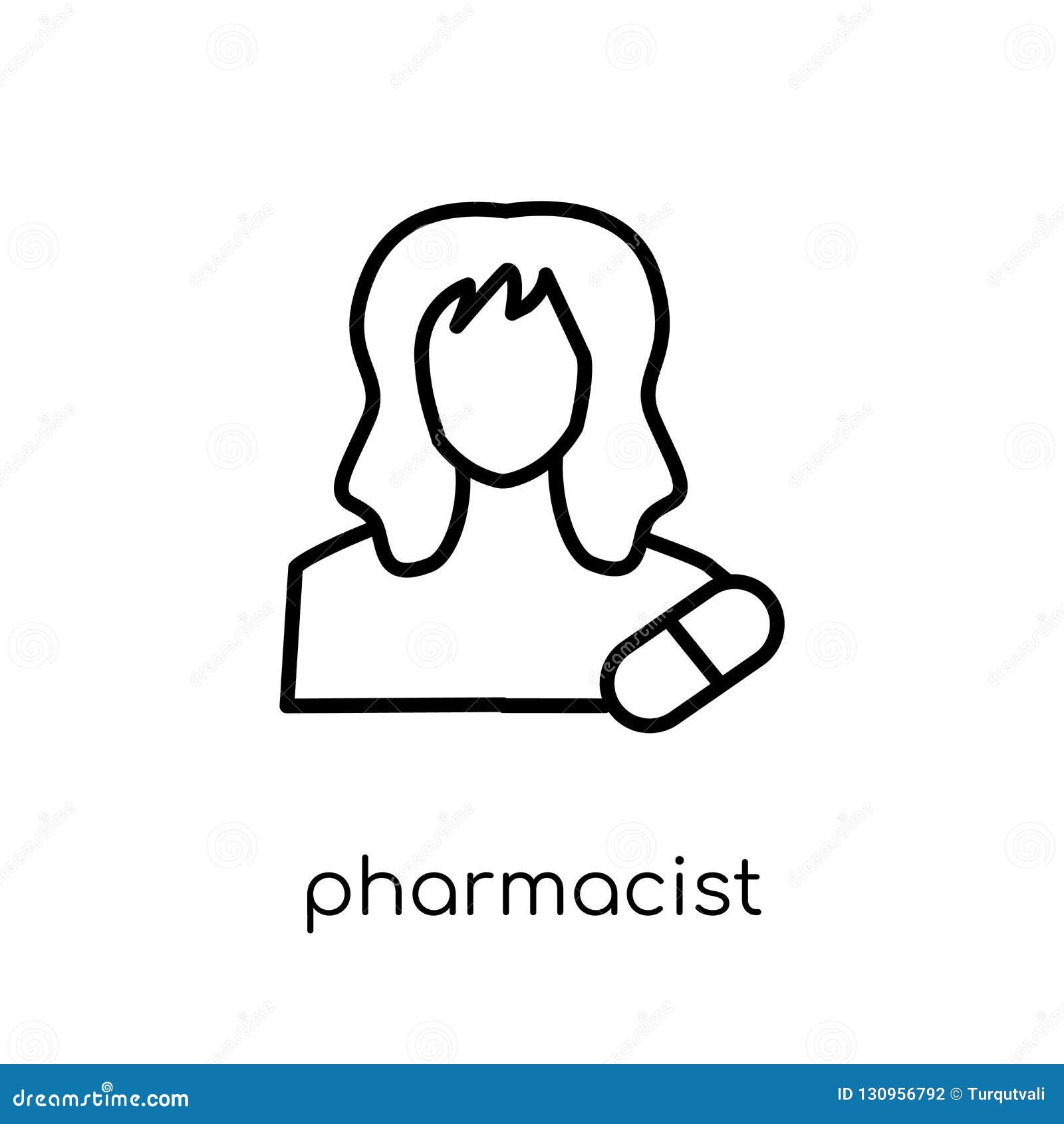 Pharmacist Icon. Trendy Modern Flat Linear Vector Pharmacist Icon on ...