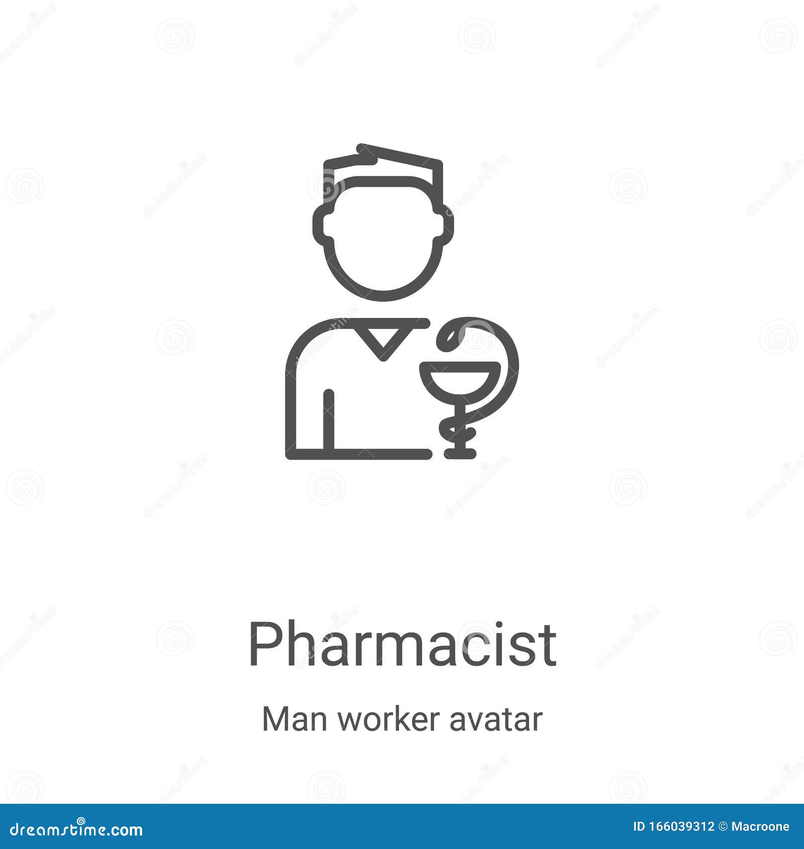 Pharmacist Icon Vector from Man Worker Avatar Collection. Thin Line ...
