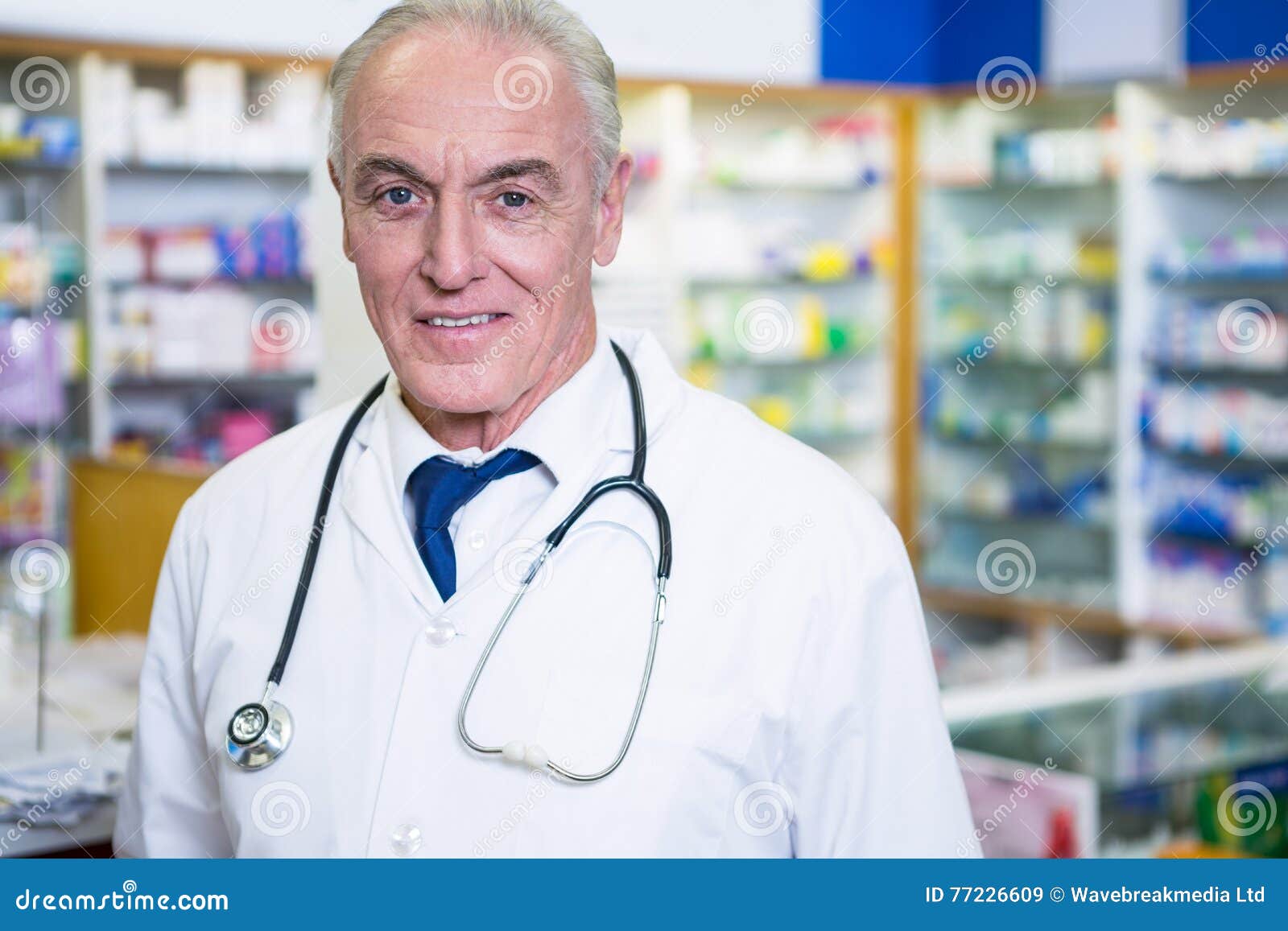 Pharmacist in lab coat stock image. Image of caucasian - 77226609