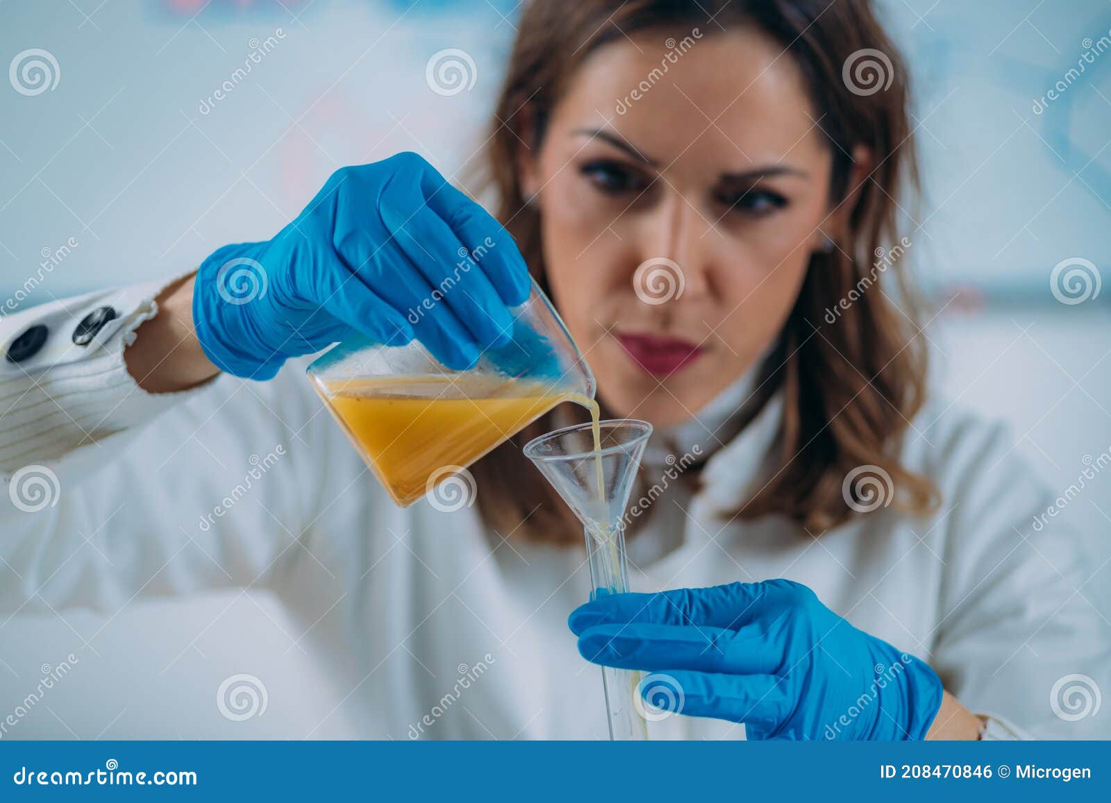 Pharmacist Making Beauty Cosmetic Cream with Bee Propolis Stock Photo ...