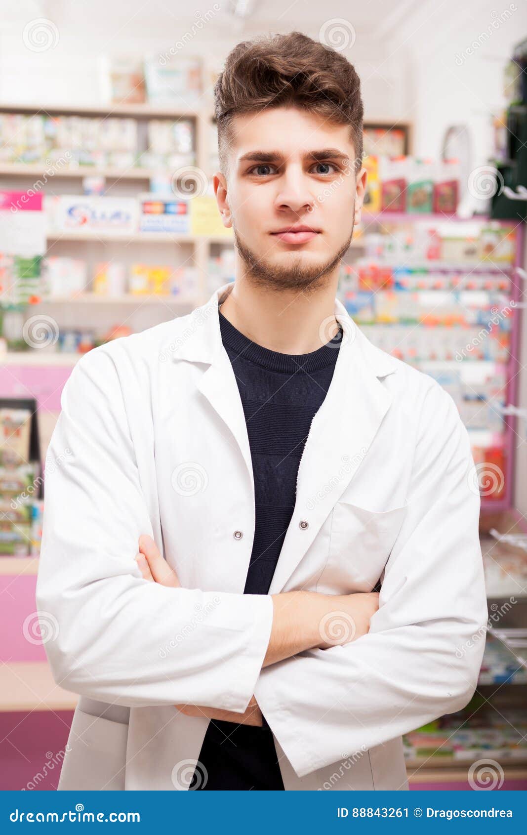 Pharmacist man at work stock image. Image of caucasian - 88843261