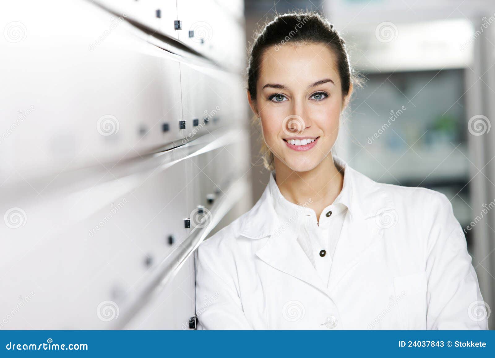 Pharmacist at pharmacy stock image. Image of portrait - 24037843