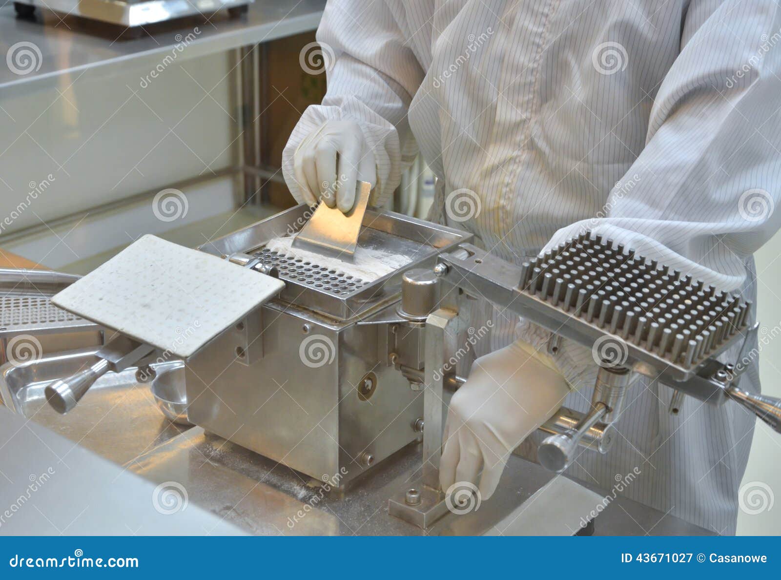 Pharmacist Preparing Medication with Packaging Capsule Stock Image ...