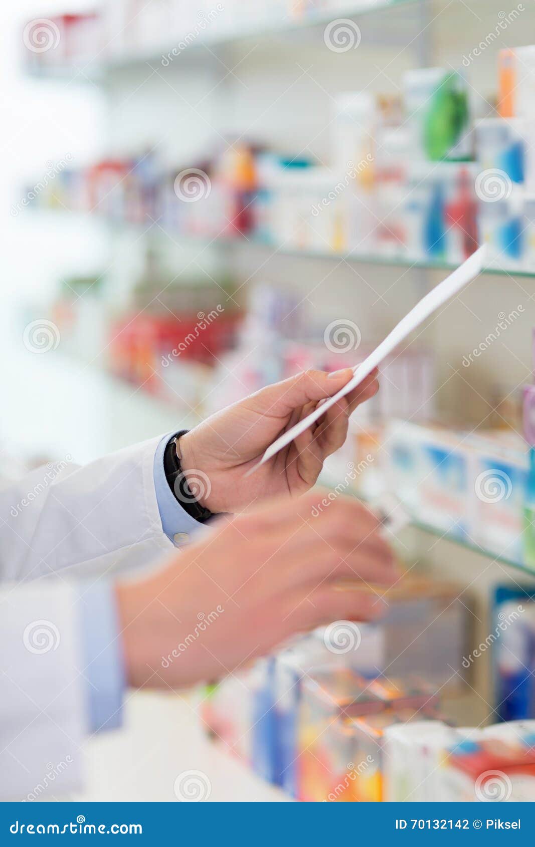 Pharmacist Reading Prescription Stock Photo - Image of care, interior ...