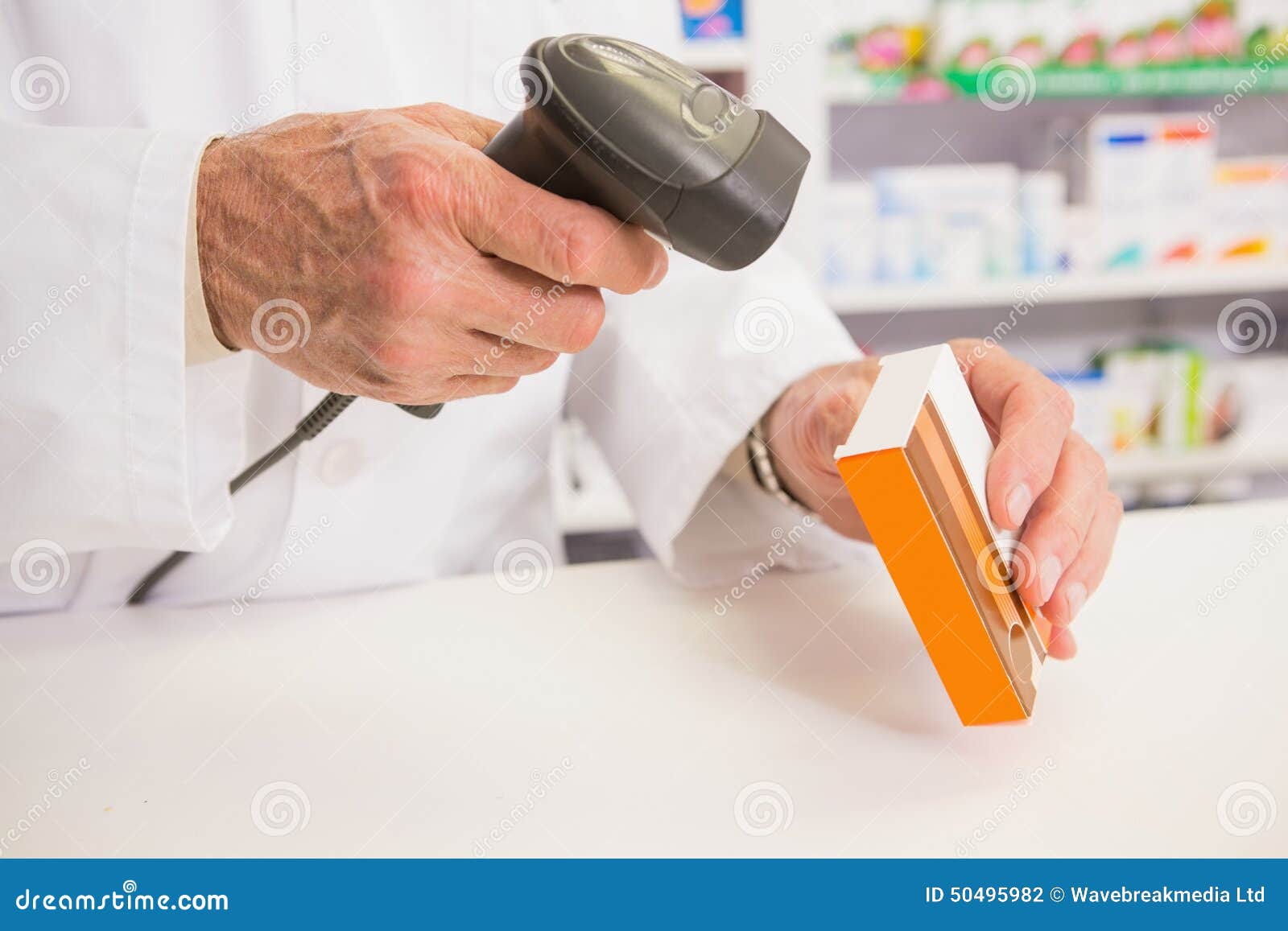 Pharmacist Scanning Medication with a Scanner Stock Photo - Image of ...