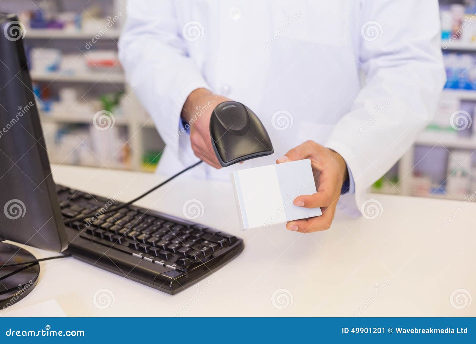Pharmacist Scanning Medicines Stock Image - Image of hospital ...