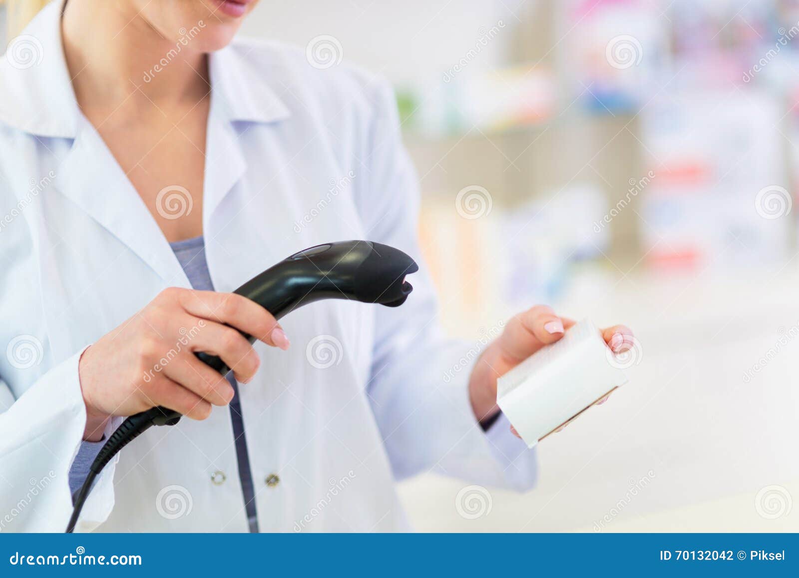 Pharmacist Scanning Product Royalty-Free Stock Image | CartoonDealer ...