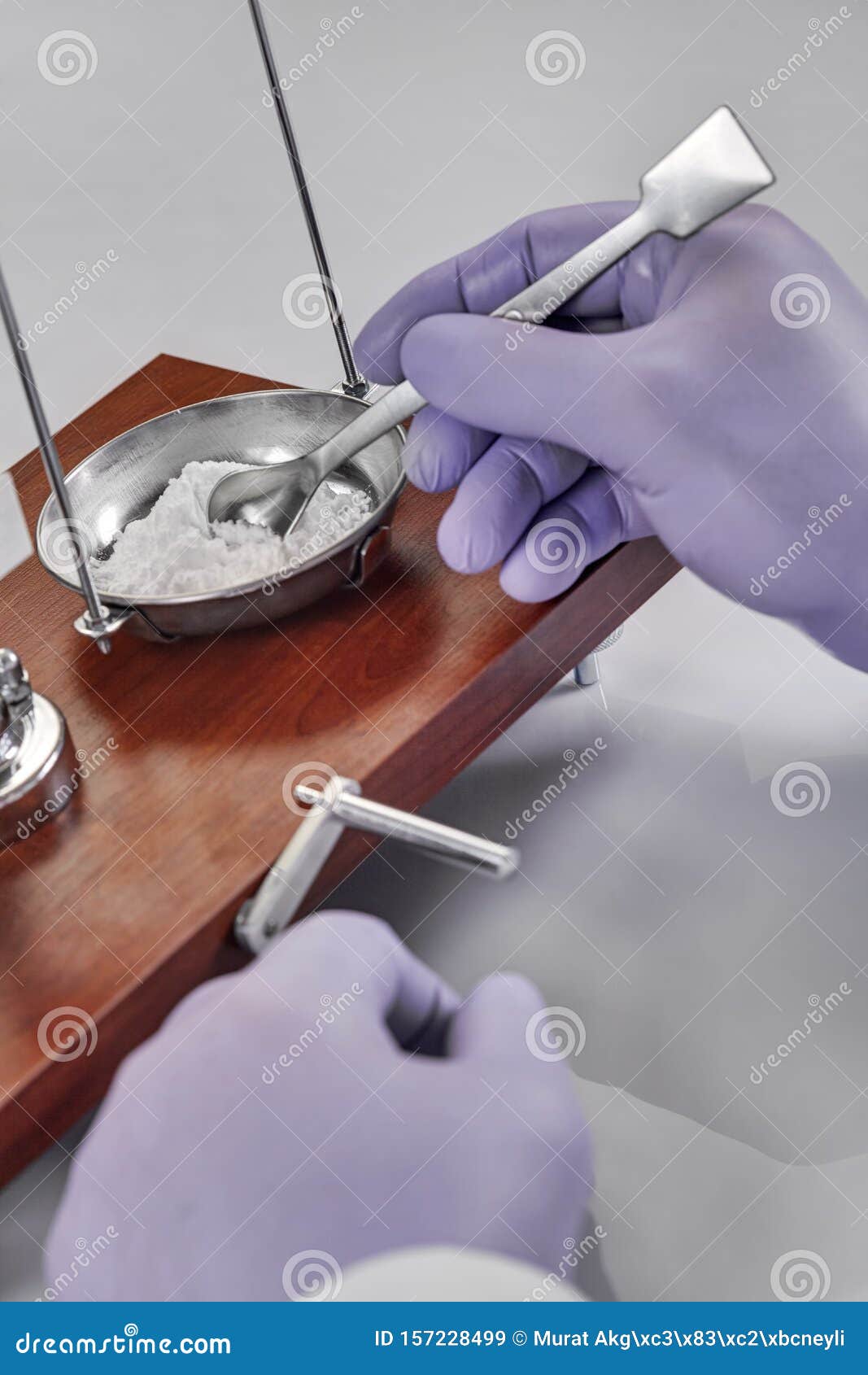 Pharmacist or Scientist Preparing Medicine Using Precision Weighing ...