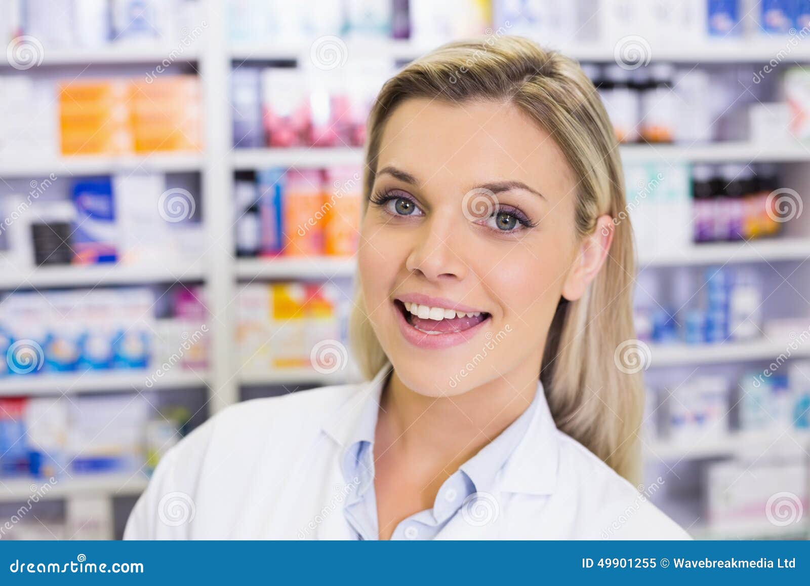 Pharmacist Smiling at Camera Stock Image - Image of hospital, indoors ...