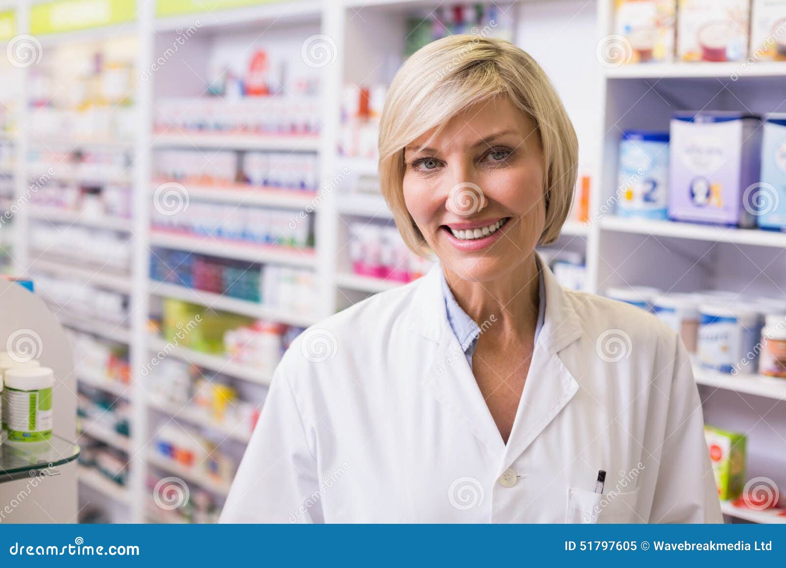 Pharmacist Smiling at Camera Stock Image - Image of female ...