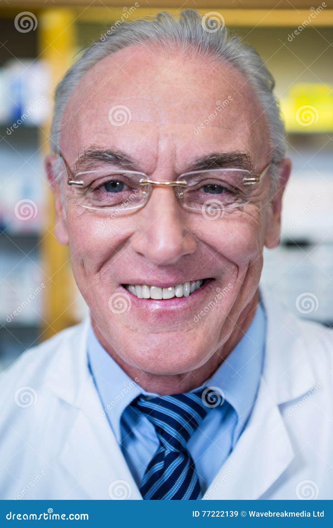 Pharmacist Smiling in Pharmacy Stock Image - Image of person ...