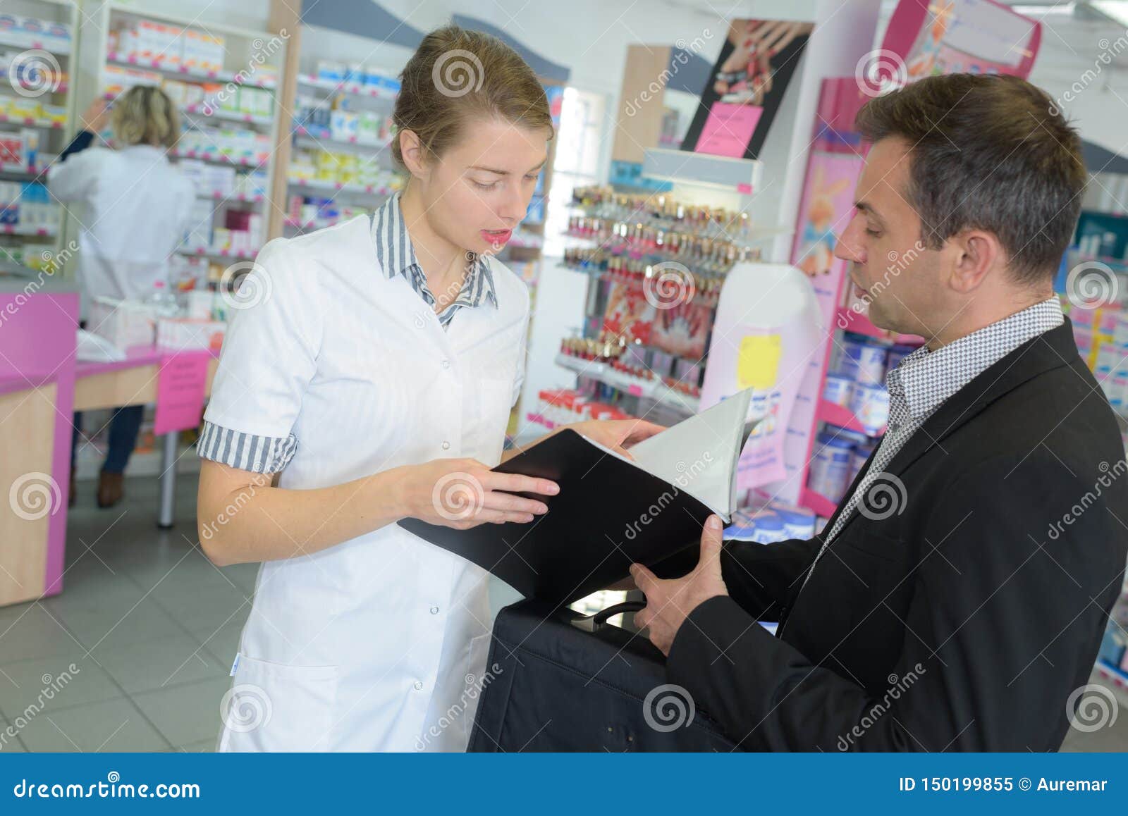 Pharmacist Talking To Salesman Stock Image - Image of sales, copy ...