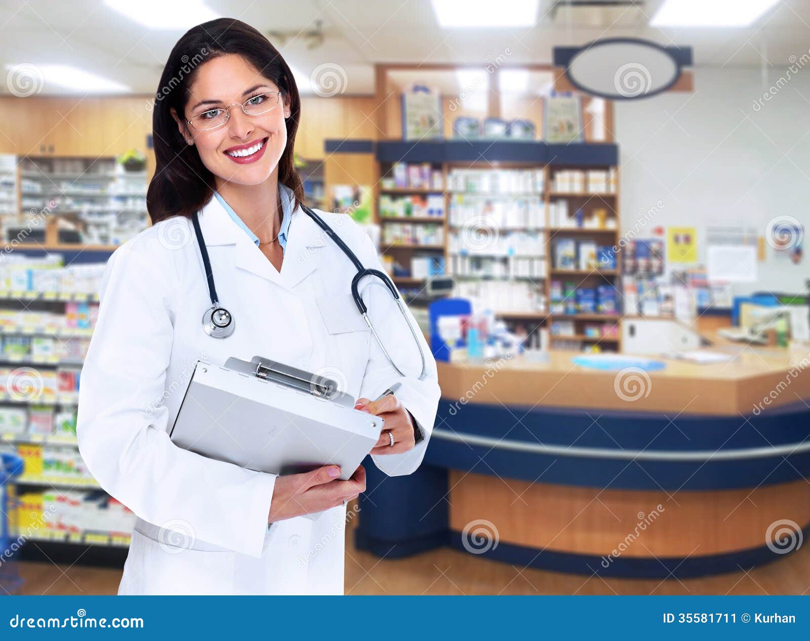 Pharmacist woman. stock image. Image of health, person - 35581711