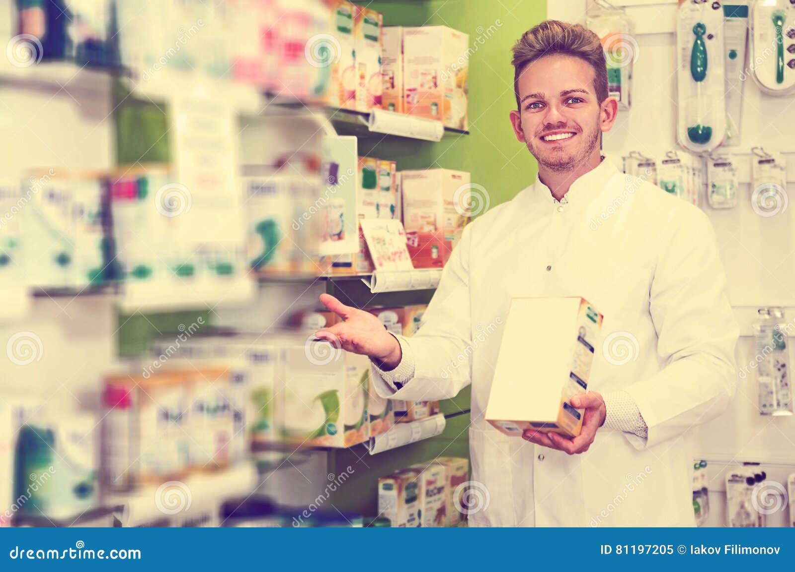 Pharmacist Working in Pharmaceutical Shop Stock Image - Image of ...