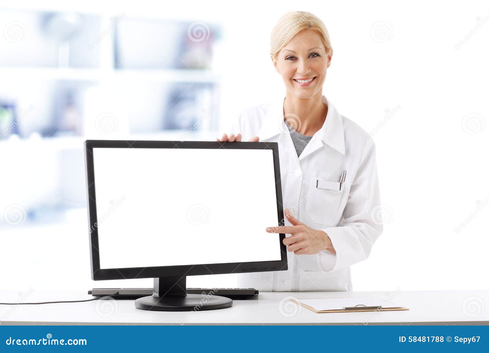 Pharmacist working stock photo. Image of healthcare, counter - 58481788