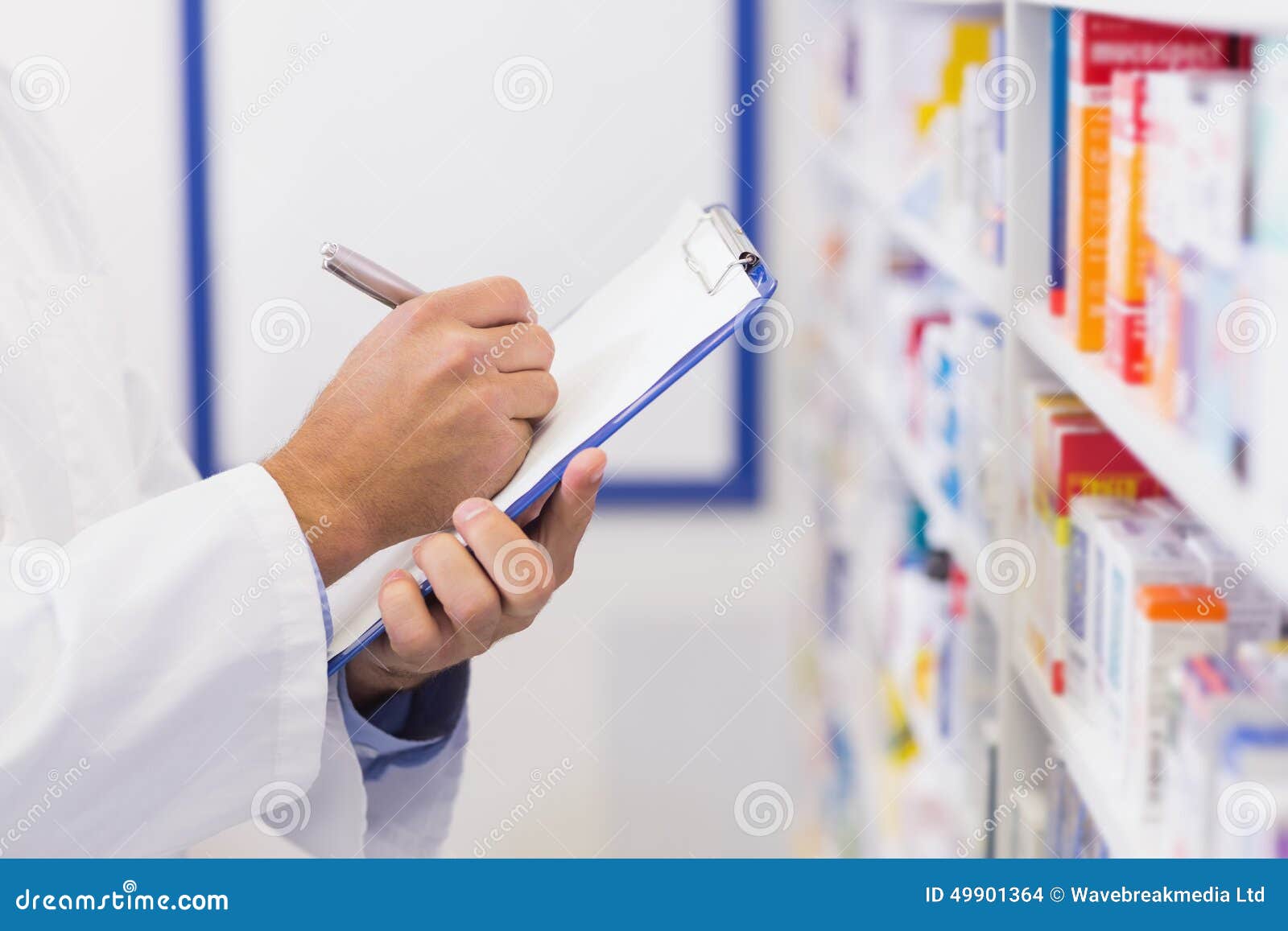 Pharmacist Writing on Clipboard Stock Photo - Image of medicament, care ...