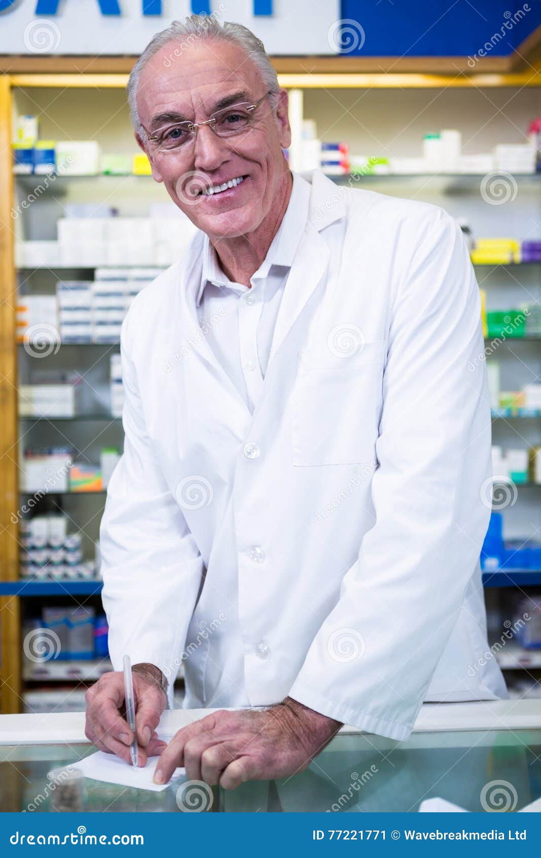 Pharmacist Writing Prescriptions for Medicines Stock Image - Image of ...