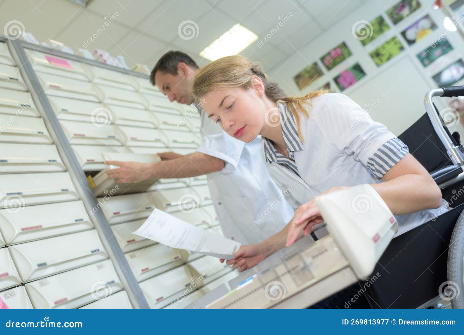 Pharmacists Checking Inventory at Pharmacy Stock Image - Image of ...