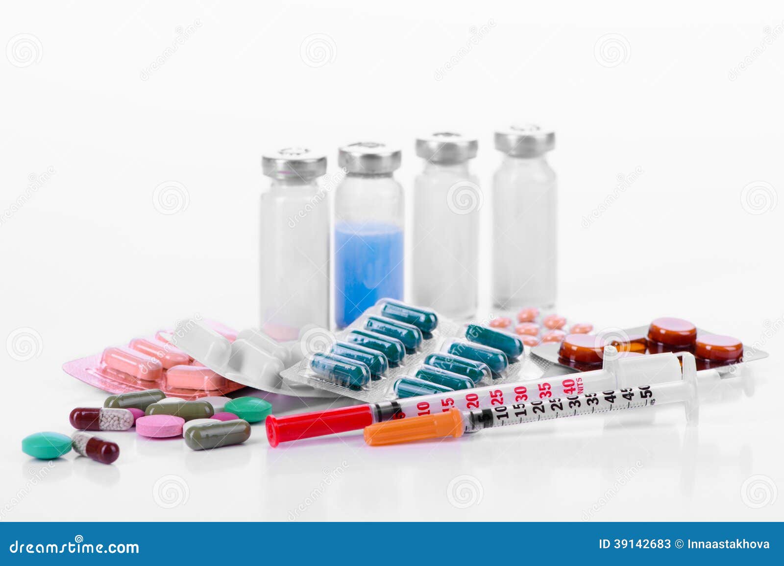 Pharmacology Tablets Vials Syringes Stock Image - Image of aspirin ...
