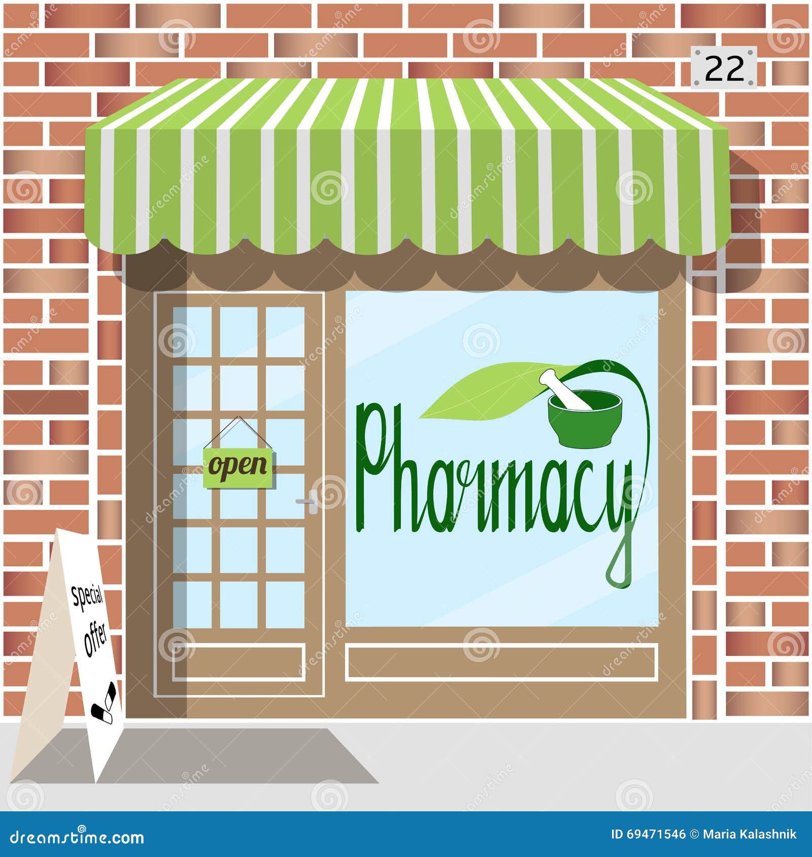 Pharmacy building stock vector. Illustration of pharmaceutical - 69471546
