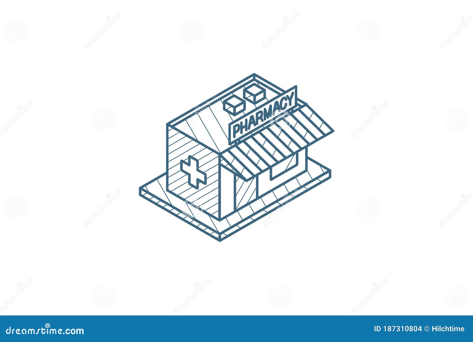 Pharmacy Building. Symbol White Cross On Sign. Medicine And ...