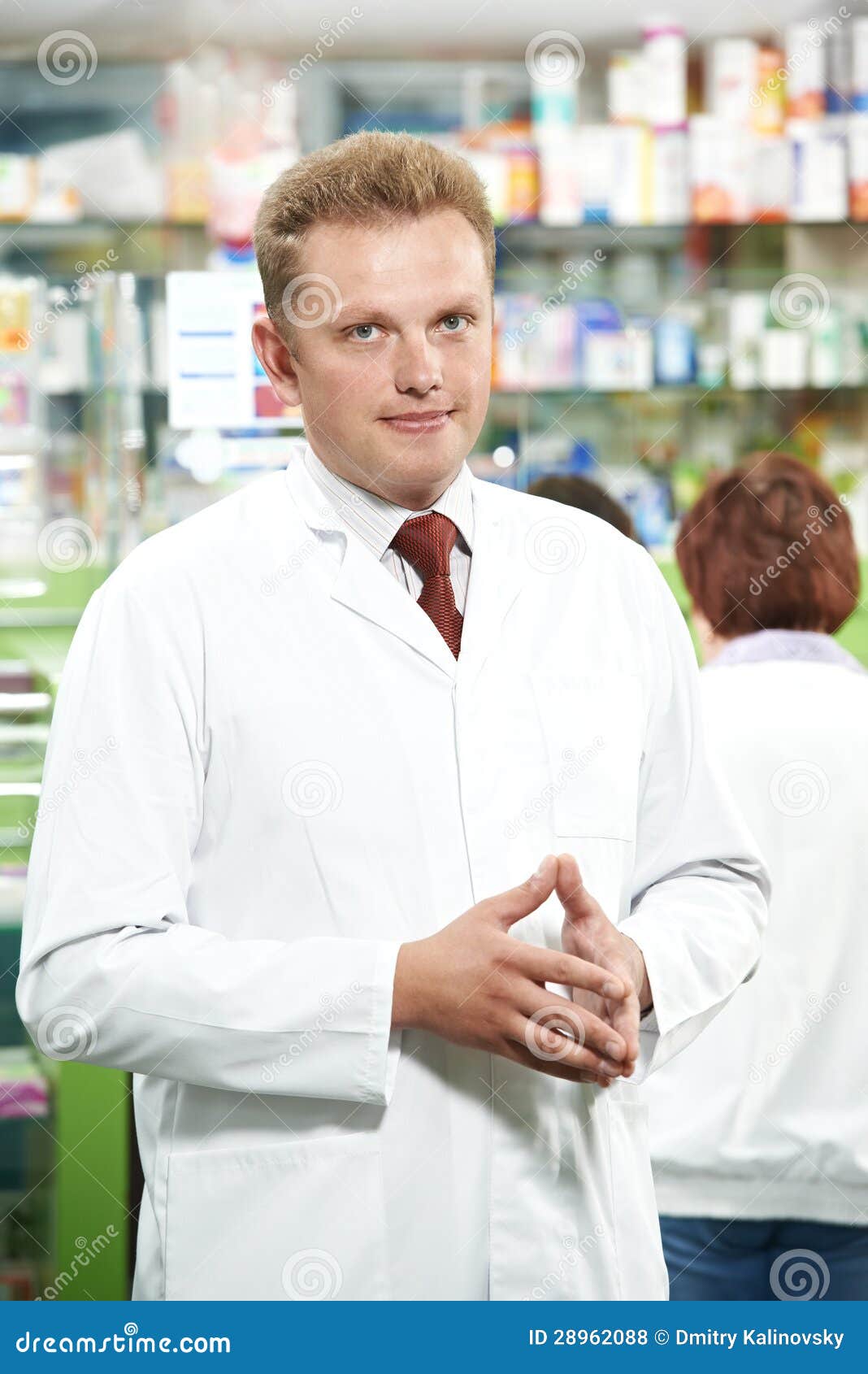 Pharmacy Chemist Man in Drugstore Stock Photo - Image of chemist ...