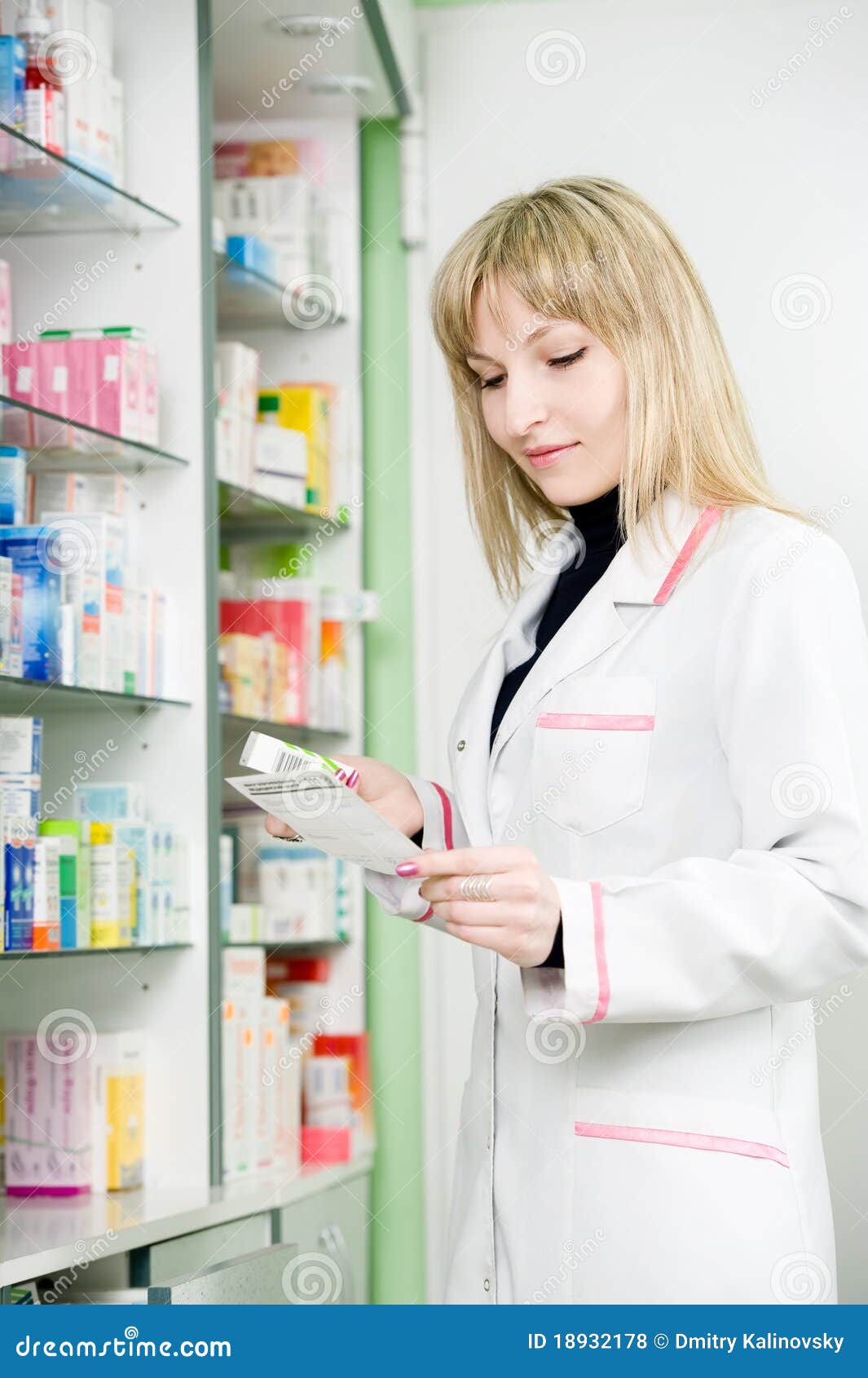 Pharmacy Chemist Woman in Drugstore Stock Photo - Image of health ...
