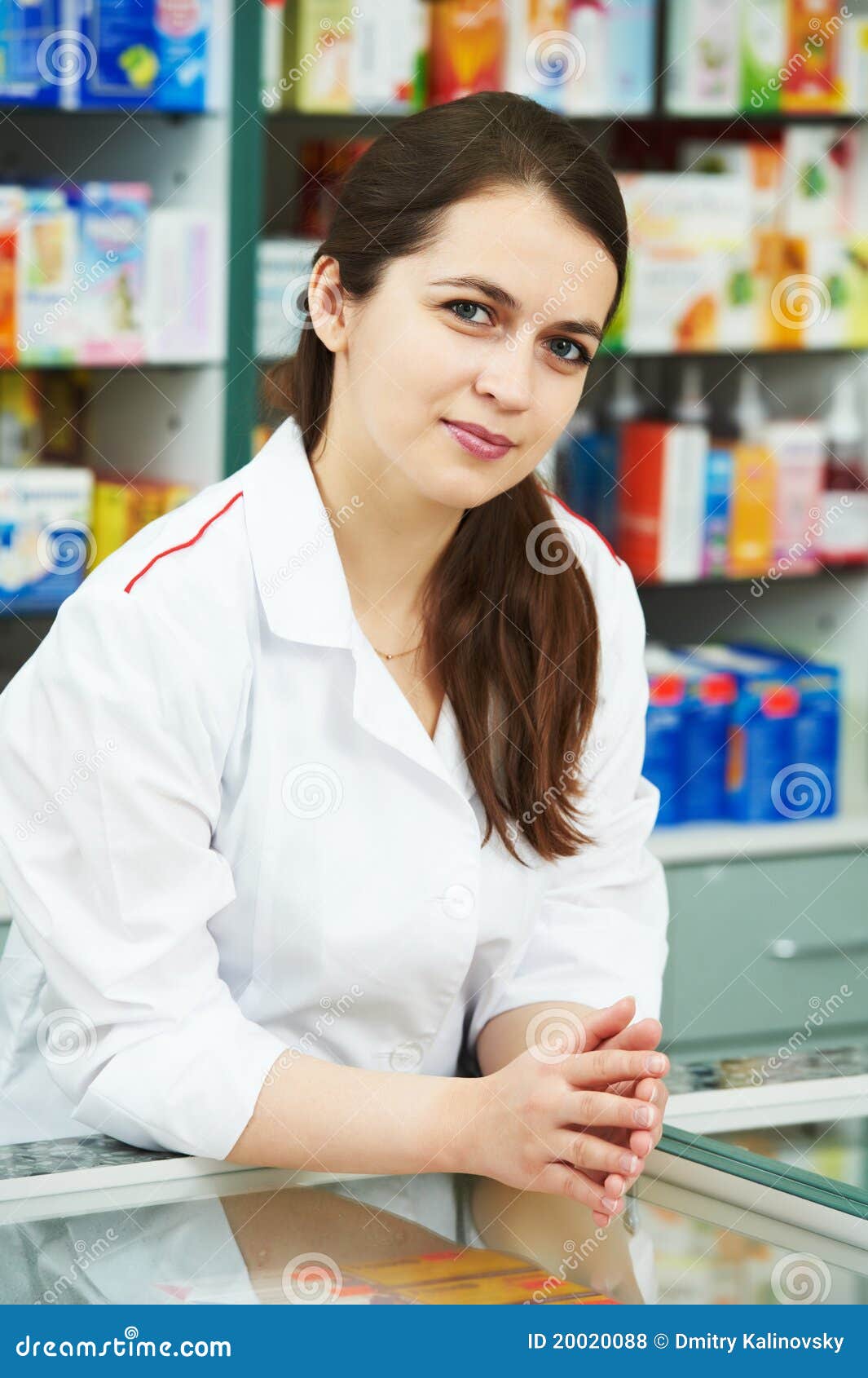 Pharmacy Chemist Woman in Drugstore Stock Photo - Image of girl ...