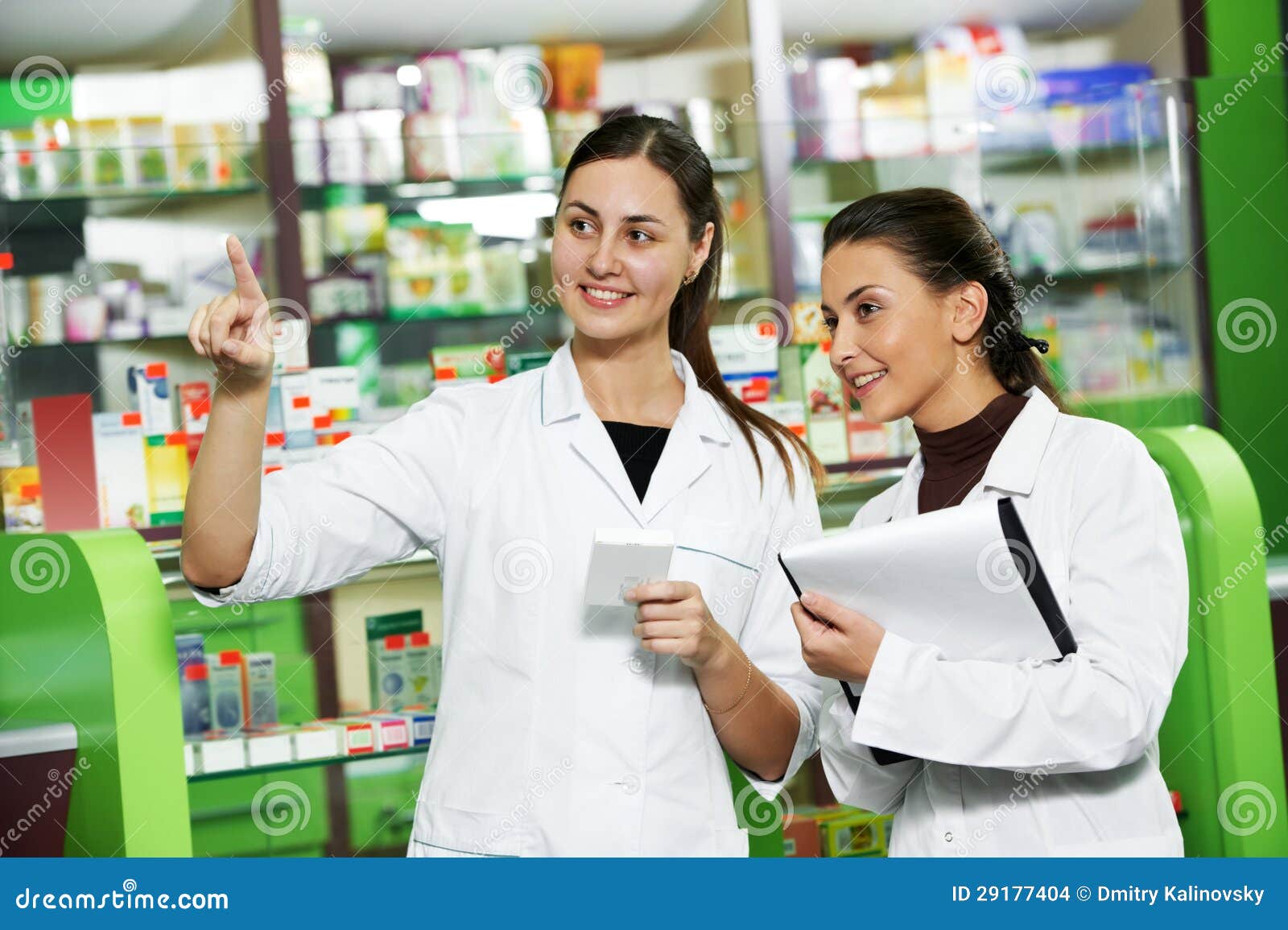 Pharmacy Chemist Women in Drugstore Stock Photo - Image of ...