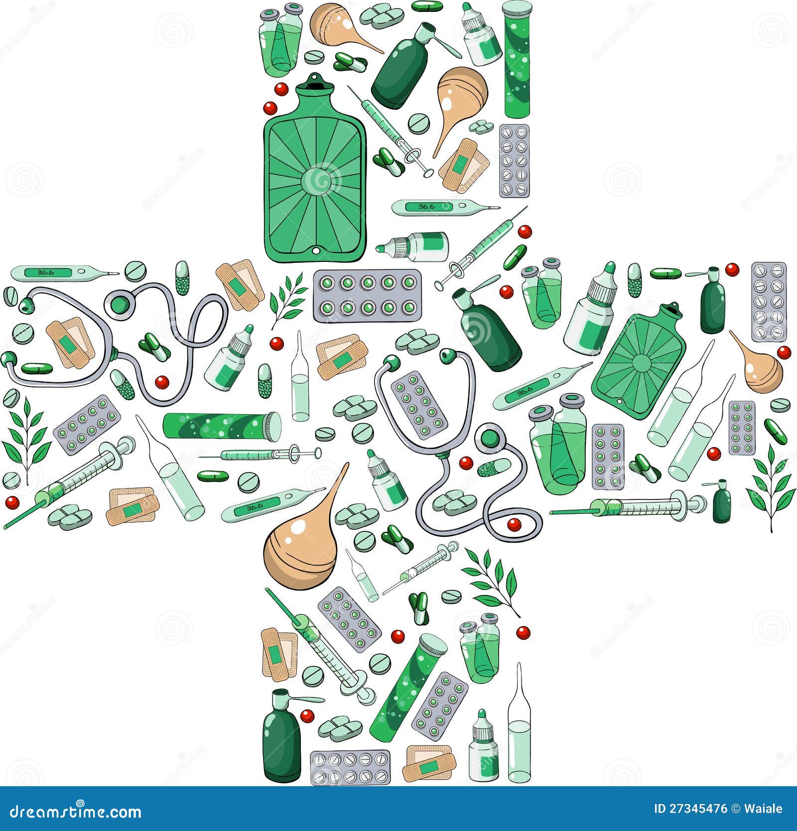 Pharmacy Cross Icon. Pharmacy Logo. Green Medicine Cross Consist Of ...