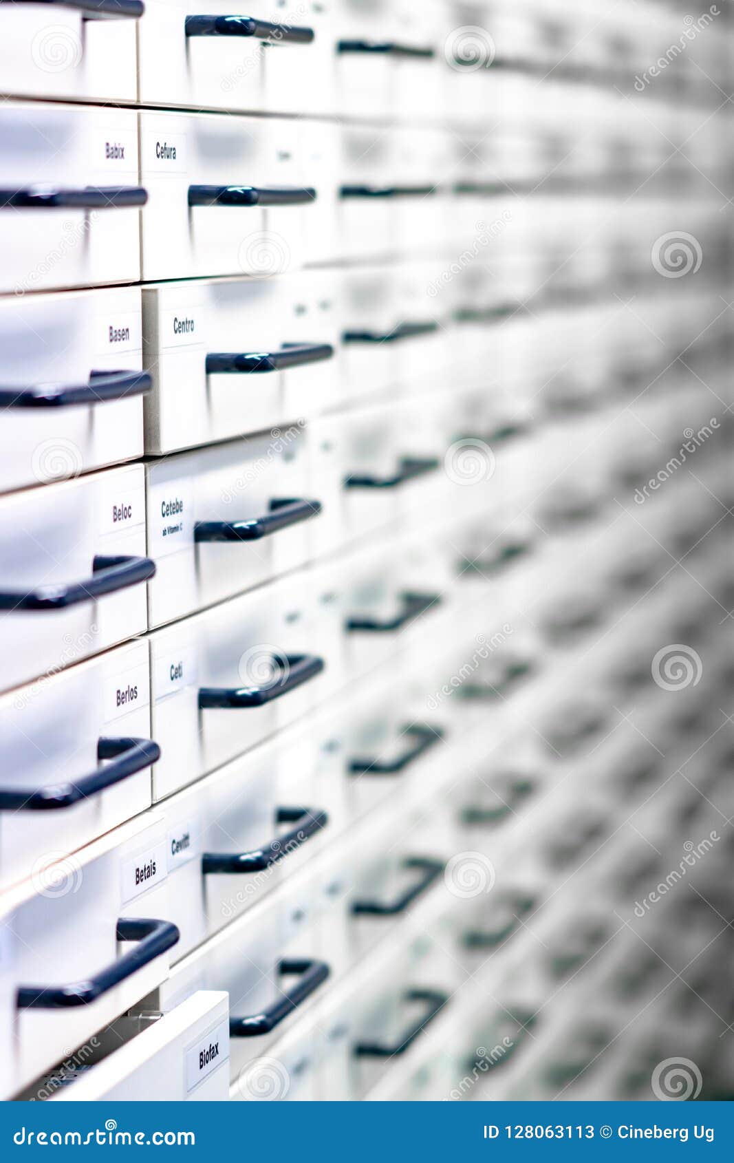 Pharmacy drawers stock image. Image of retail, health - 128063113